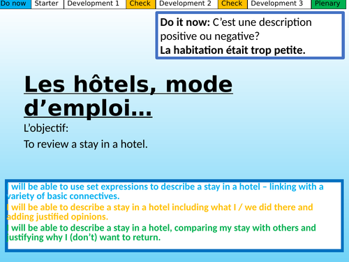 Studio GCSE French Higher Module 5 Holidays | Teaching Resources
