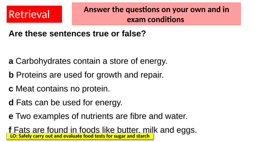 Food tests KS3 Science | Teaching Resources