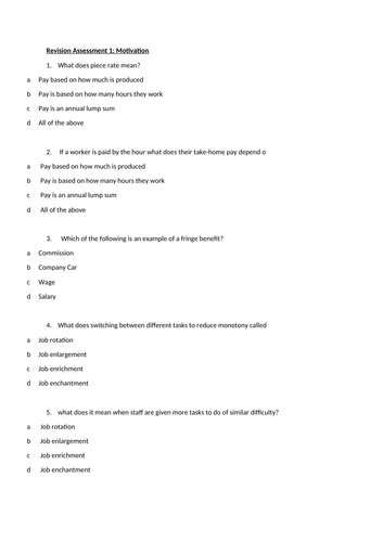 GCSE AQA Business Studies Exam Revision - Multiple Choice | Teaching ...