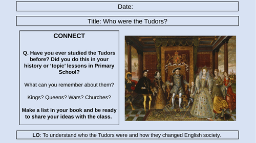 Entire KS3 SOW on the Tudors including; knowledge recall opportunities ...