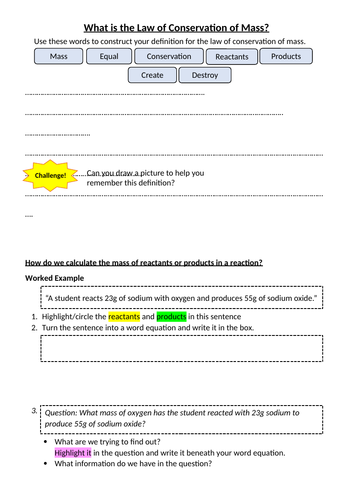 The Law of Conservation of Mass | Teaching Resources