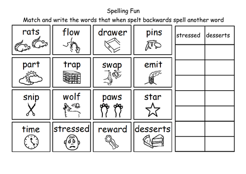 Spelling Fun with Words Spelt Backwards | Teaching Resources