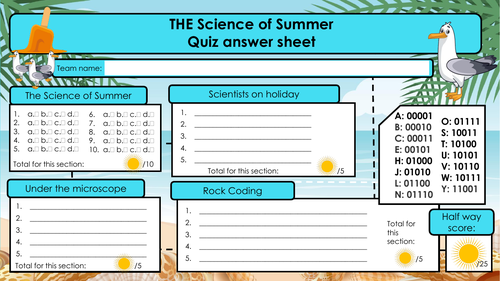 THE Ultimate Science of Summer Quiz | Teaching Resources