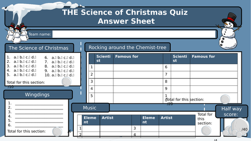 THE Ultimate Science of Christmas Quiz | Teaching Resources