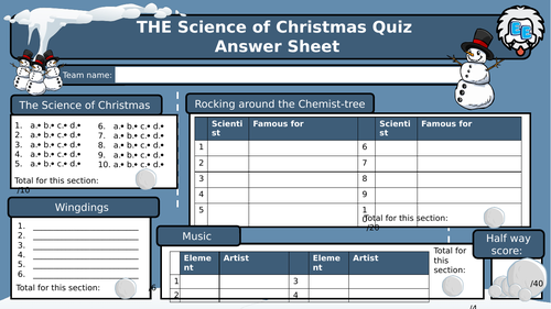 THE Ultimate Science of Christmas Quiz | Teaching Resources
