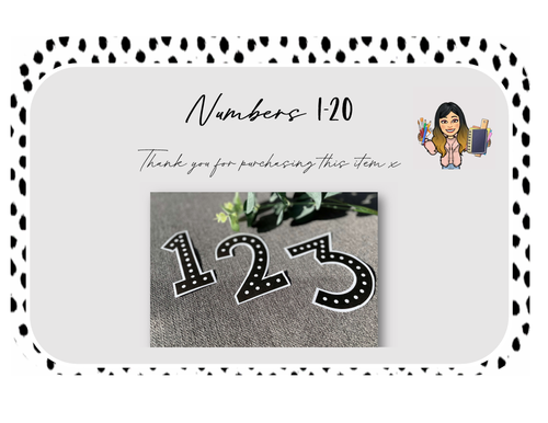 Numbers 1-20 Wall Display - Black | Teaching Resources