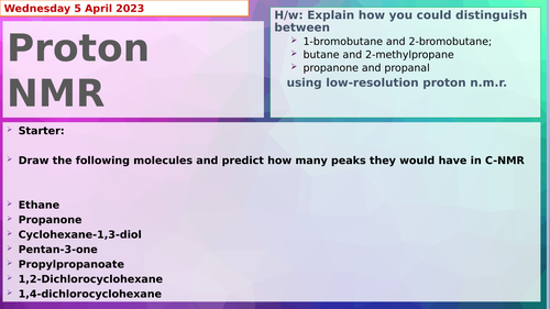 AQA Chemistry A Level NMR and Chromatography | Teaching Resources