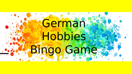 German Hobbies Bingo Game Activity | Teaching Resources