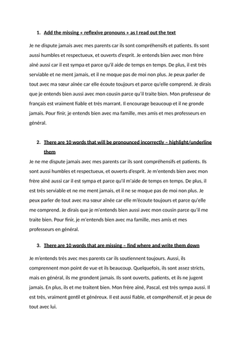 15. GCSE FRENCH: Why I get along with my family (EPI / MARS EARS ...