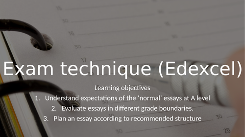 exam essay technique for Edexcel A level history | Teaching Resources