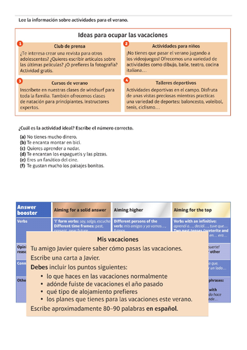 GCSE Spanish Revision Booster. Viva all modules. | Teaching Resources