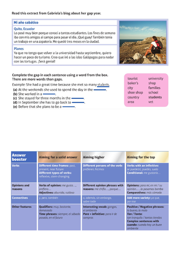 GCSE Spanish Revision Booster. Viva all modules. | Teaching Resources
