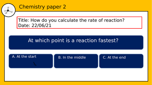 GCSE Chemistry: Calculating the rate of reaction | Teaching Resources