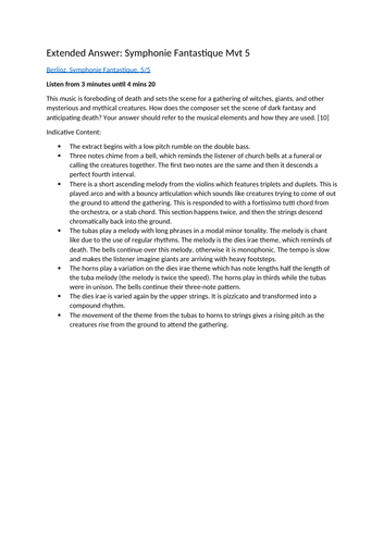 Baroque and romantic extended questions | Teaching Resources