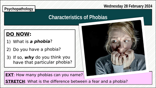A-Level Psychology - CHARACTERISTICS OF PHOBIAS [Psychopathology Topic ...