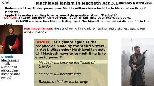 Machiavelli in Macbeth | Teaching Resources