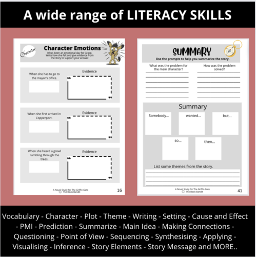 THE GRIFFIN GATE by Vashti Hardy NOVEL STUDY and Reading Comprehension ...