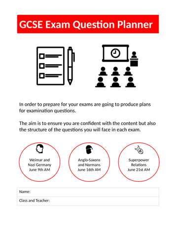GCSE History Edexcel Question Planner | Teaching Resources