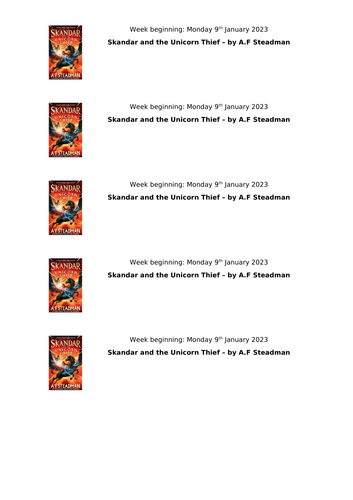 Year 5 & Year 6 Whole Class Reading Skandar and the Unicorn Thief ...