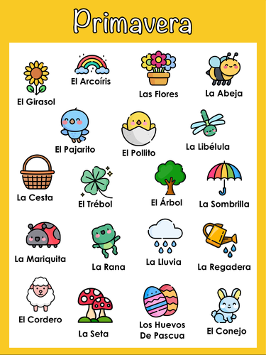 Matching cards | Spring in Spanish | La Primavera | Teaching Resources