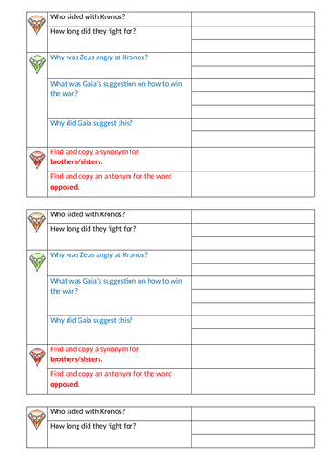 Year 5 & Year 6 Whole Class Reading Greek Myths | Teaching Resources