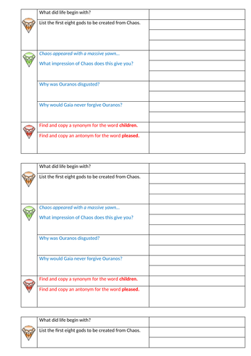 Year 5 & Year 6 Whole Class Reading Greek Myths | Teaching Resources