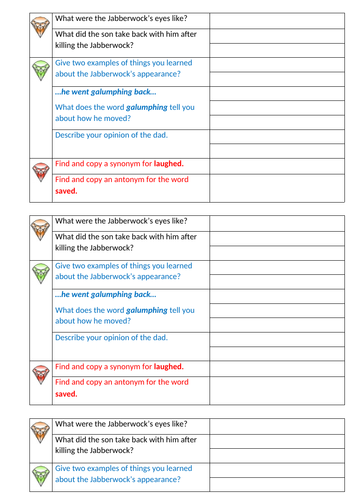 Whole Class Reading poetry unit on the Jabberwocky and The Pobble with ...