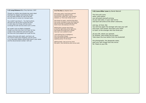 AQA A level Unseen Poetry Revision | Teaching Resources