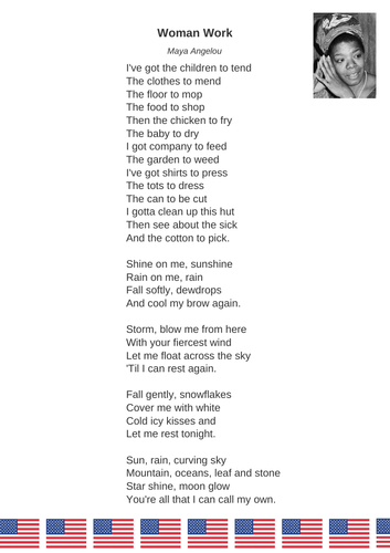 Woman Work - Maya Angelou | Teaching Resources