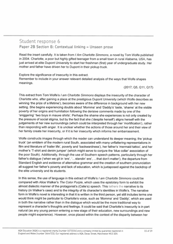 AQA Unseen Prose Extract at A-level | Teaching Resources