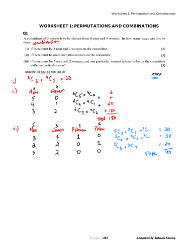 Permutations and Combinations Marathon (Solved) | Teaching Resources Permutations and Combinations Marathon (Solved) | Teaching Resources