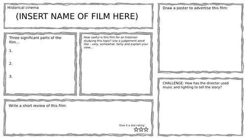 Worksheet for watching historical films/movies | Teaching Resources