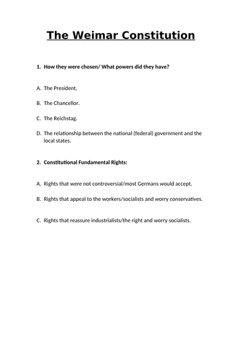 1. The Collapse of the Second Reich and the Creation of the Weimar ...