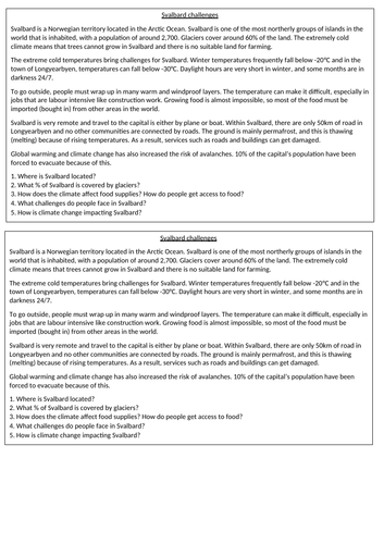 Svalbard challenges cold environments | Teaching Resources Svalbard challenges cold environments | Teaching Resources