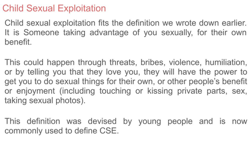 Child Exploitation PSHE | Teaching Resources