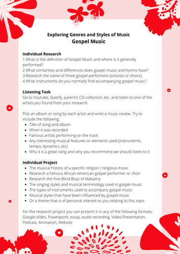 Quick Gospel Music project for KS3 or KS4 music students | Teaching ...