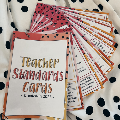 Teacher Standards Flash Cards | Teaching Resources