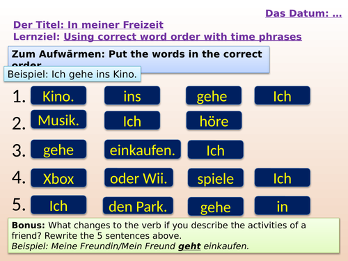 German - Stimmt! 1 Kapitel 3: Freizeit juhu - Powerpoints & Resources ...