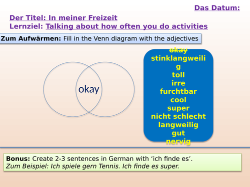 German - Stimmt! 1 Kapitel 3: Freizeit juhu - Powerpoints & Resources | Teaching Resources
