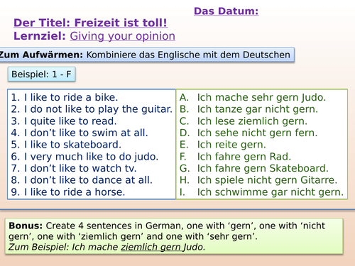 German - Stimmt! 1 Kapitel 3: Freizeit juhu - Powerpoints & Resources ...