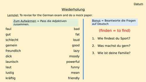 German - Stimmt! 1 Kapitel 3: Freizeit juhu - Powerpoints & Resources ...