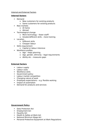 OCR L3 Human Resources revision | Teaching Resources