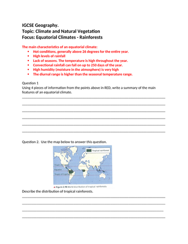 Climate and Natural Vegetation: Equatorial Climates - Rainforests ...