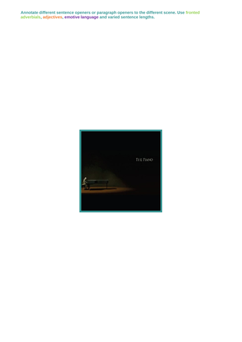 Year 6 Flashback Complete Writing Moderation Planning The Piano (5 ...