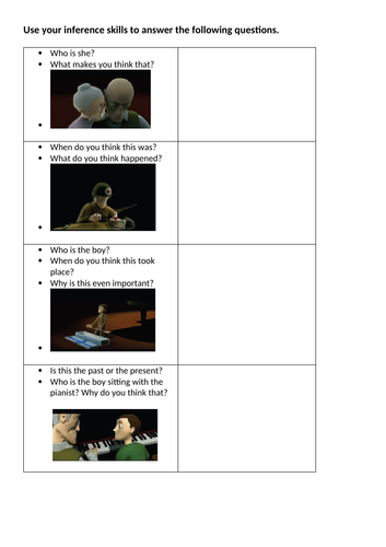Year 6 Flashback Complete Writing Moderation Planning The Piano (5 ...