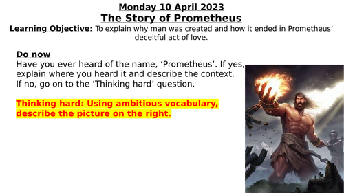 The Story of Prometheus - Part 1 | Teaching Resources