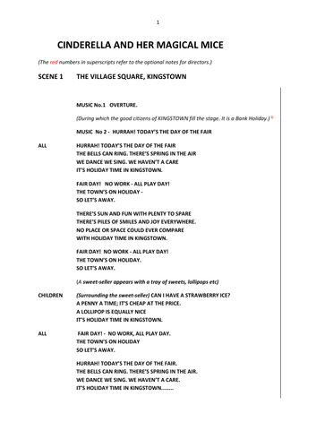 CINDERELLA AND HER MAGICAL MICE - A MUSICAL FOR YEARS 5 TO 7 | Teaching ...