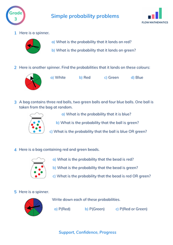 Simple probability problems | Teaching Resources Simple probability problems | Teaching Resources