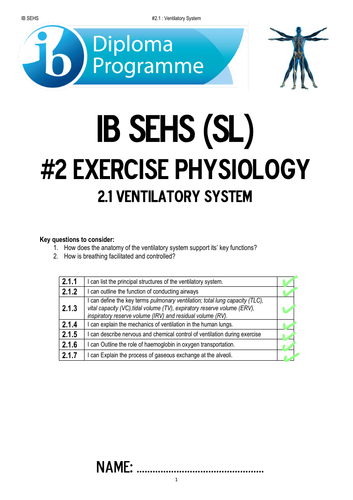 2.1 Ventilatory System - IB SEHS | Teaching Resources
