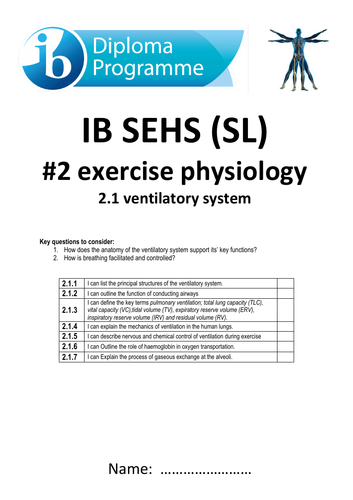 2.1 Ventilatory System - IB SEHS | Teaching Resources